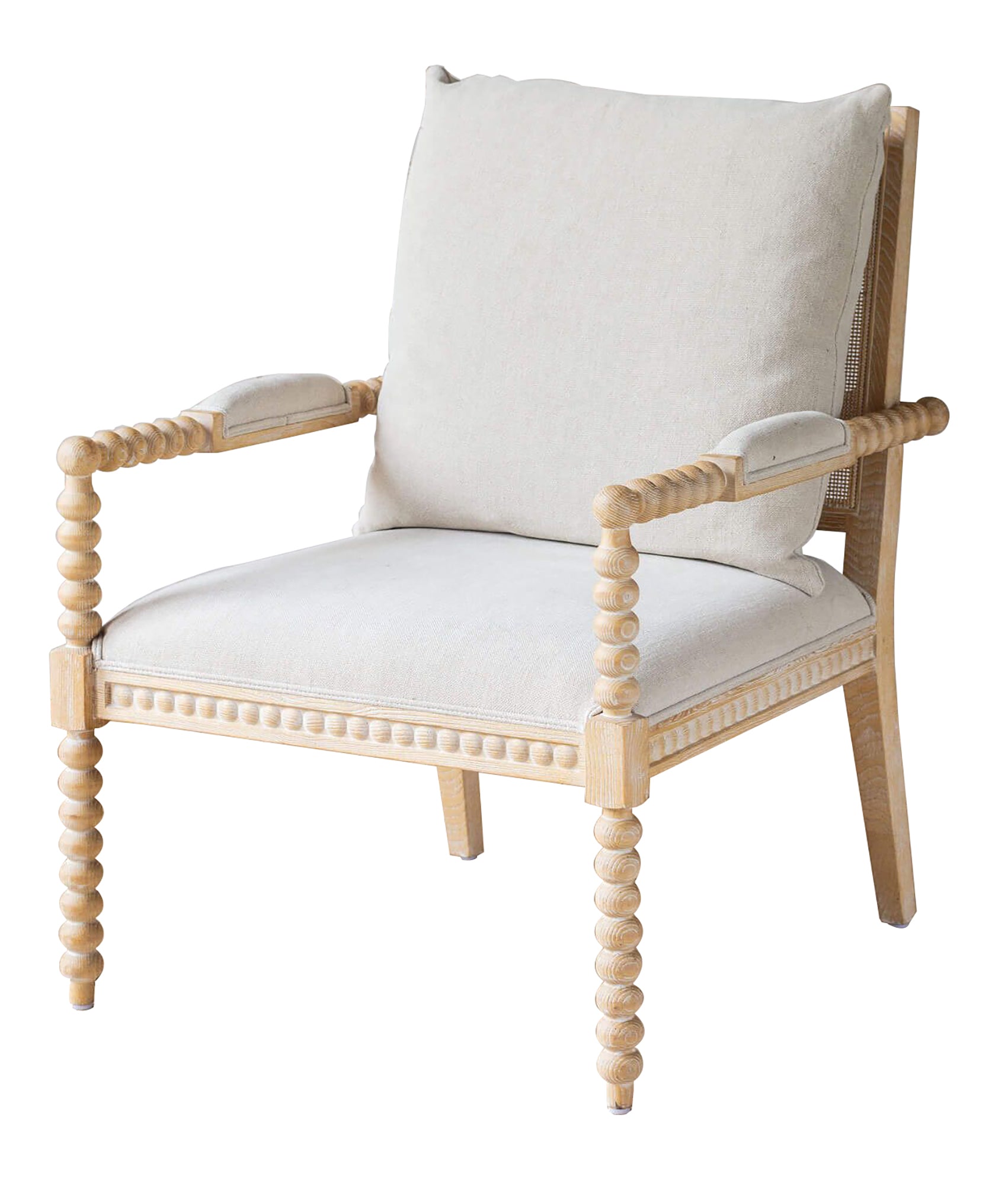 Bobbin Natural Linen Ash Wood Armchair