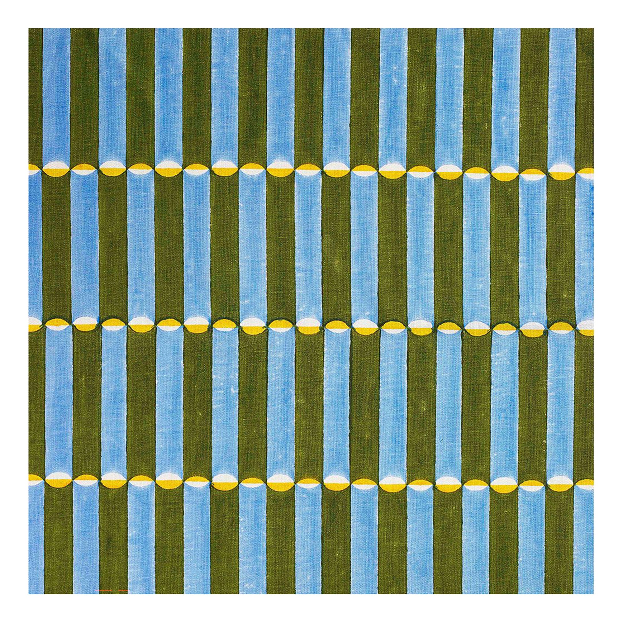 Luna Block printed Fabric Linen Khaki