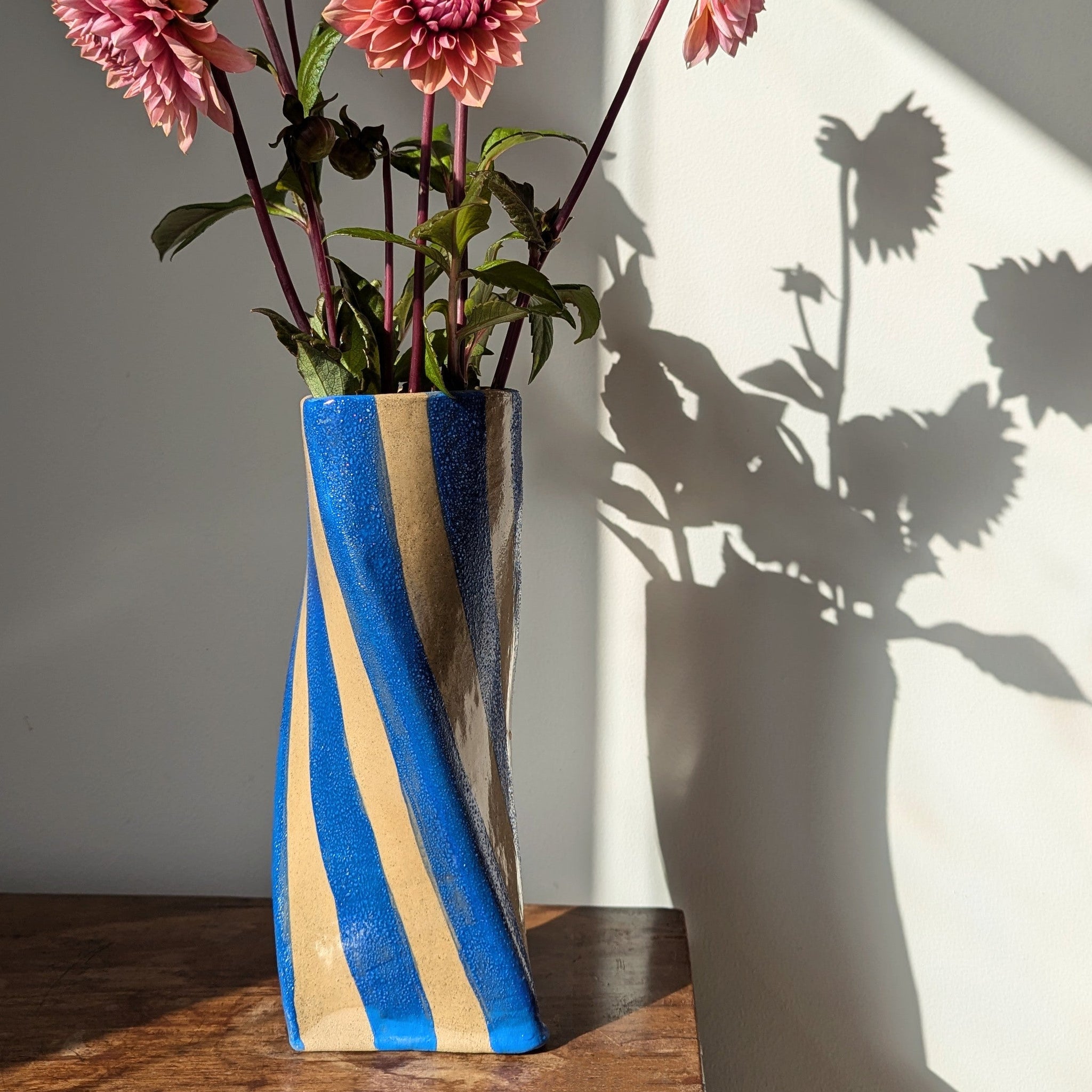 Blue Stripe Twist Vase | The Roost | Vases & Accessories