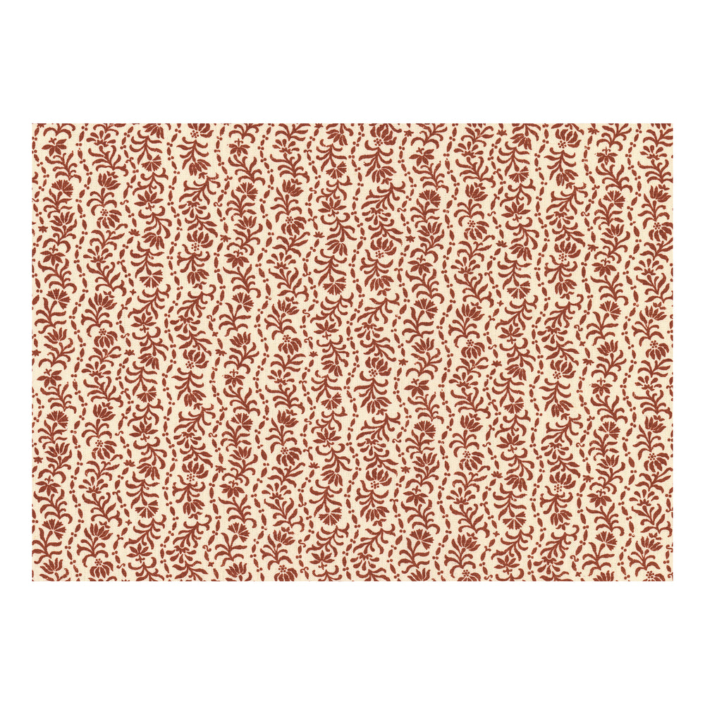 Posy Linen Fabric - Rust