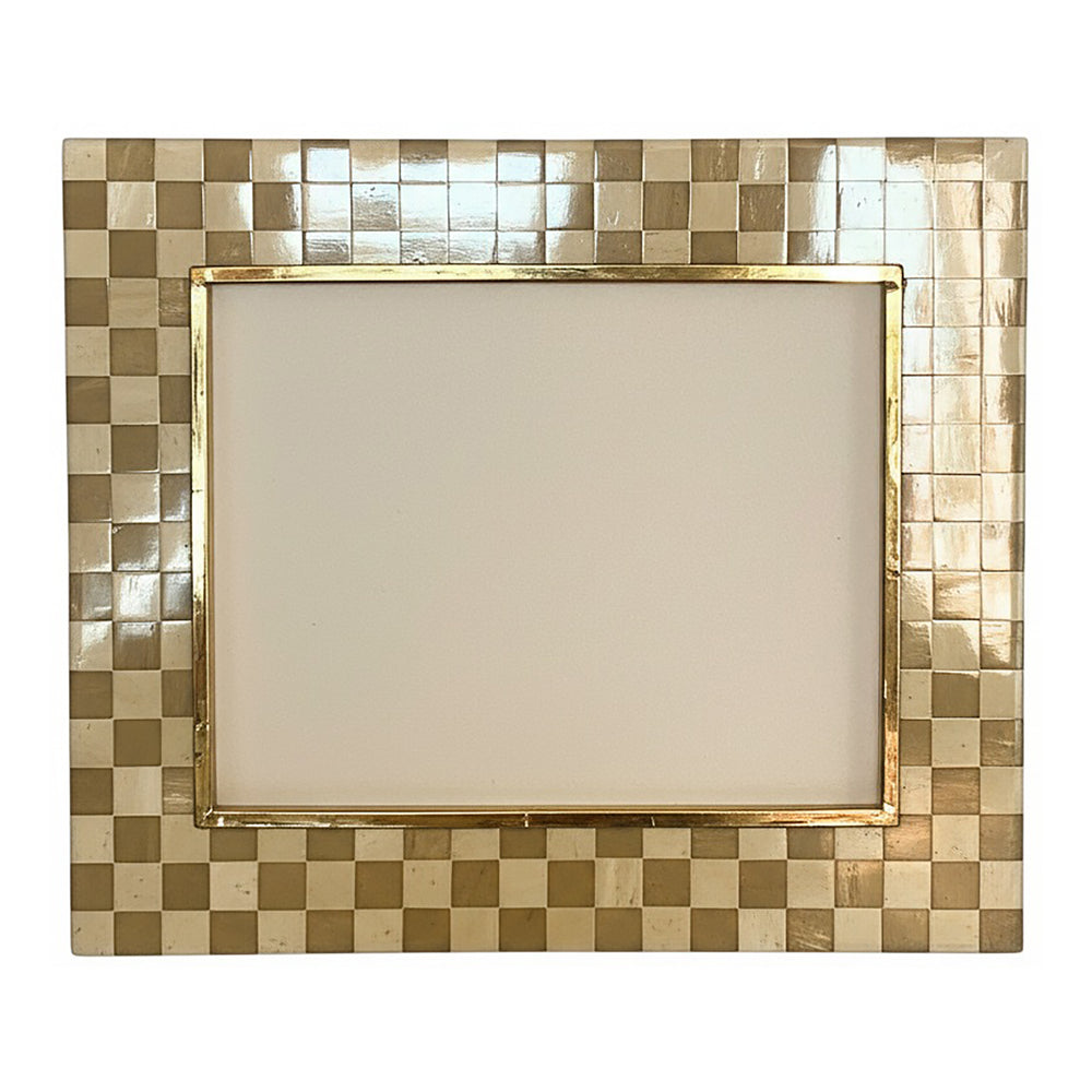 Large Photo frame | Beige & White | Chequered