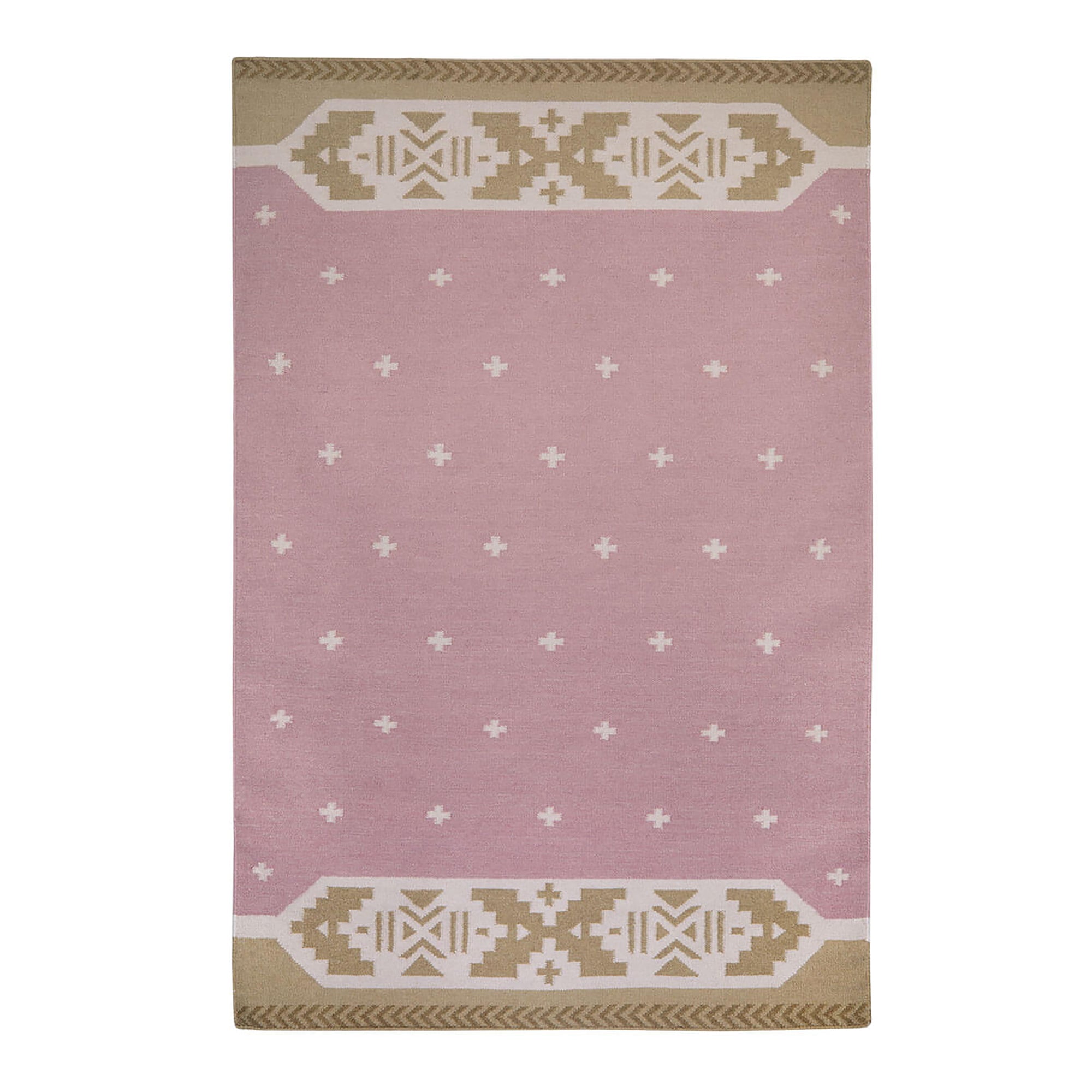 Manali Flatweave Rug - Rose and Ochre
