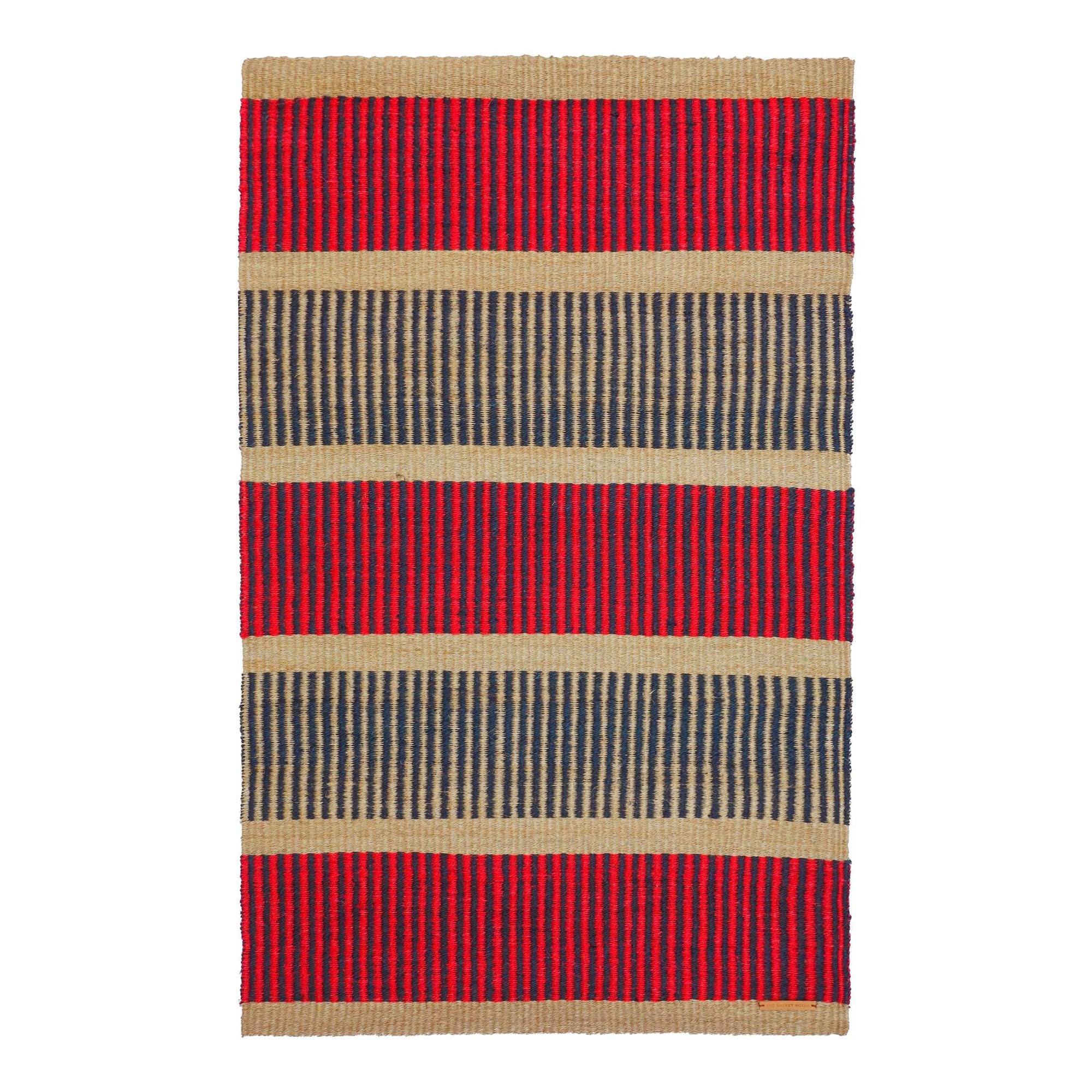 PANA: Small Natural, Raspberry & Black Woven Sisal Rug