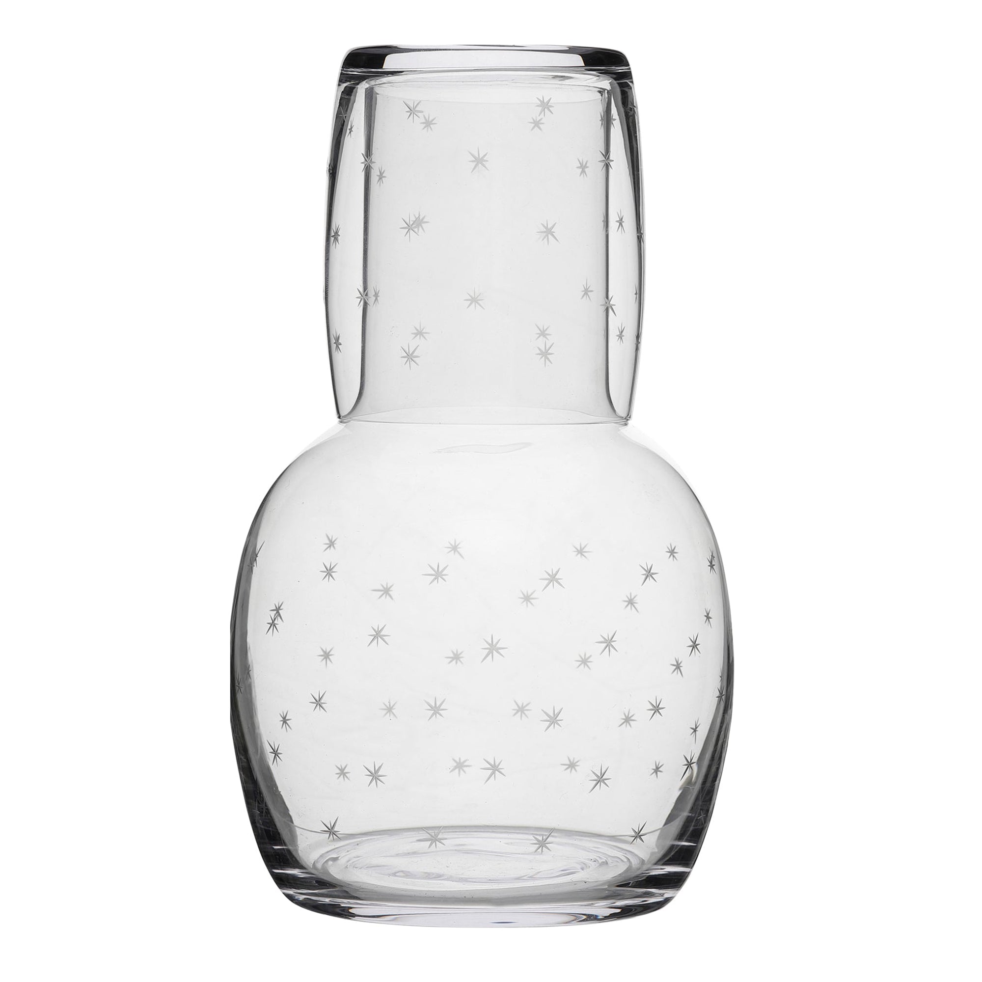 A Crystal Carafe Set with Stars Design