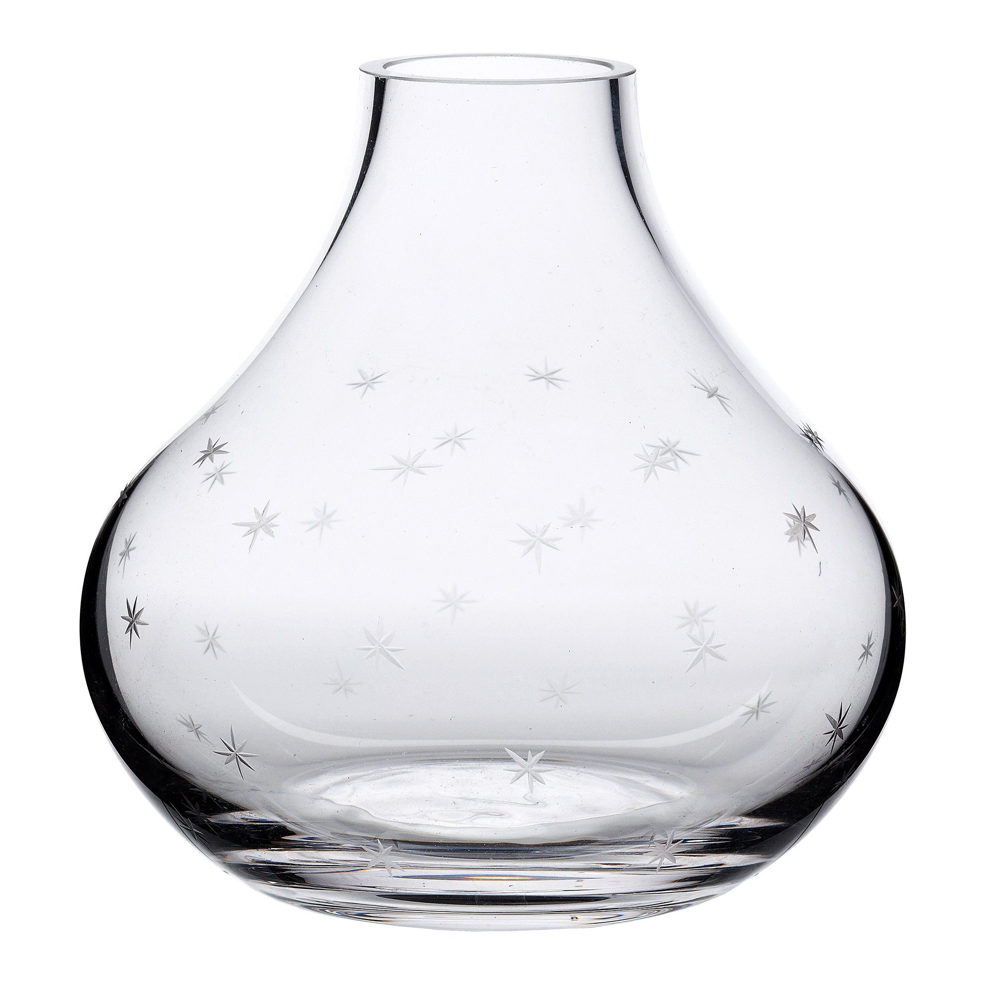 Small Crystal Vase | Engraved Stars