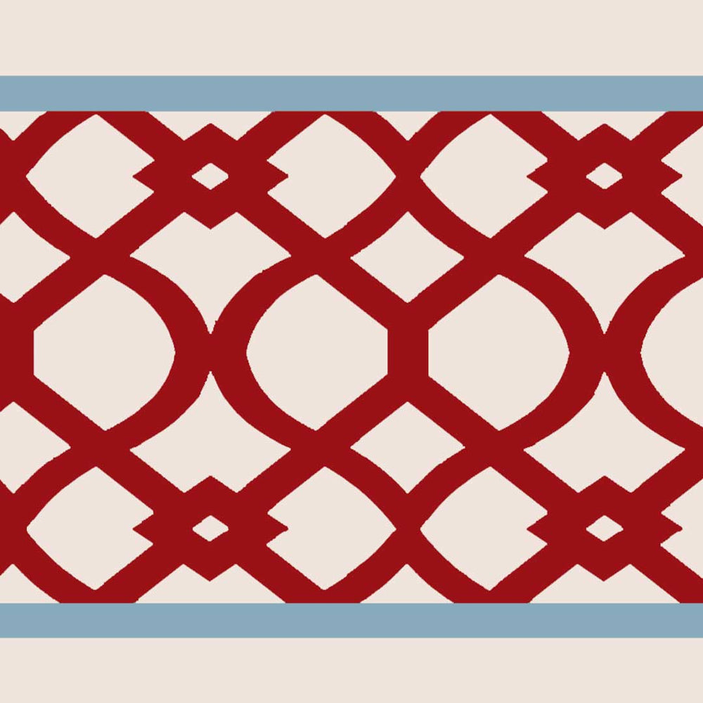 Trellis Wallpaper Border | Raspberry | 10m Roll)