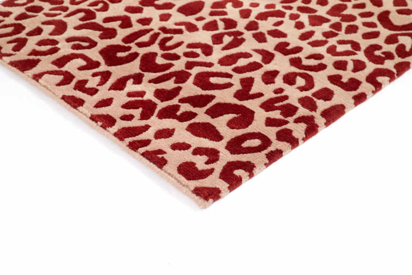Leopard Print Wool Rug | Crimson