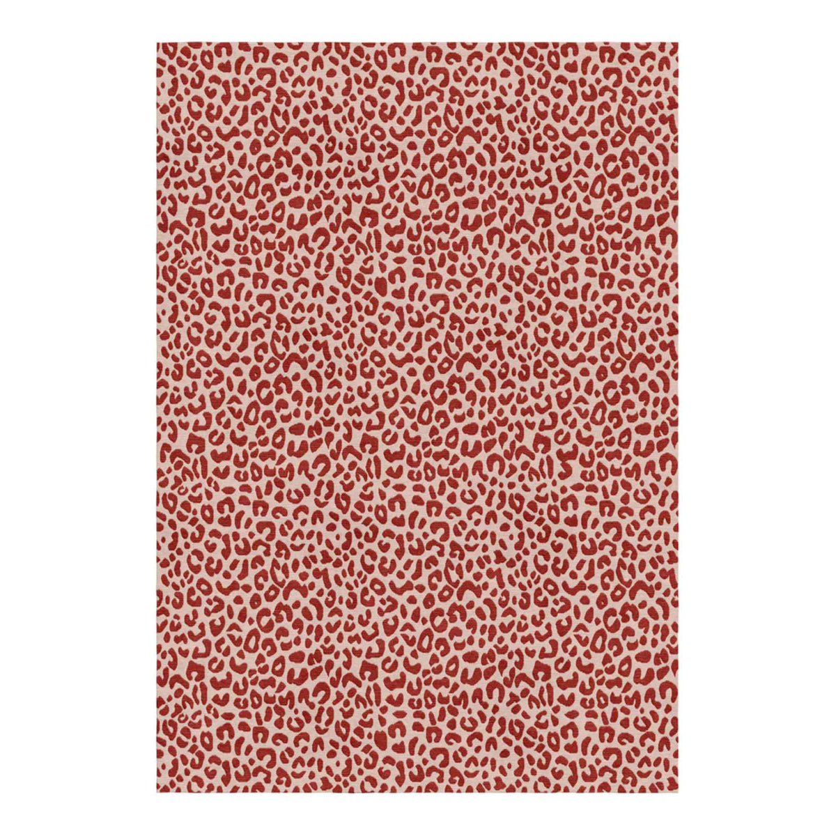 Leopard Print Wool Rug | Crimson