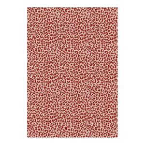 Leopard Print Wool Rug | Crimson