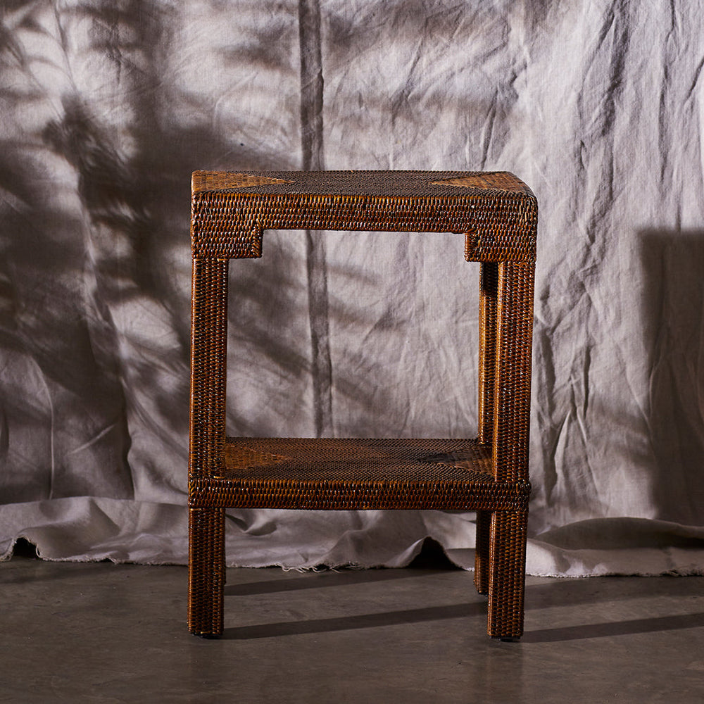 Katha Rattan Side Table | Brown