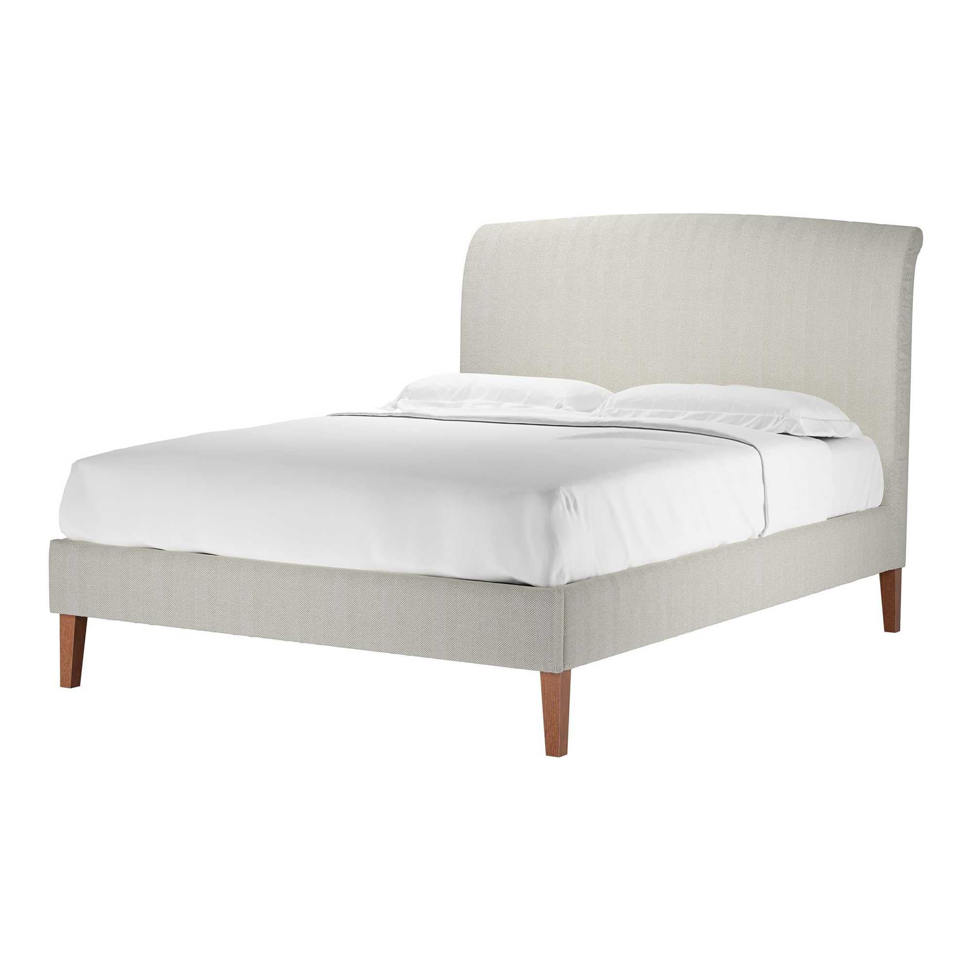 Thea Curved Bed | House Herringbone Weave | King